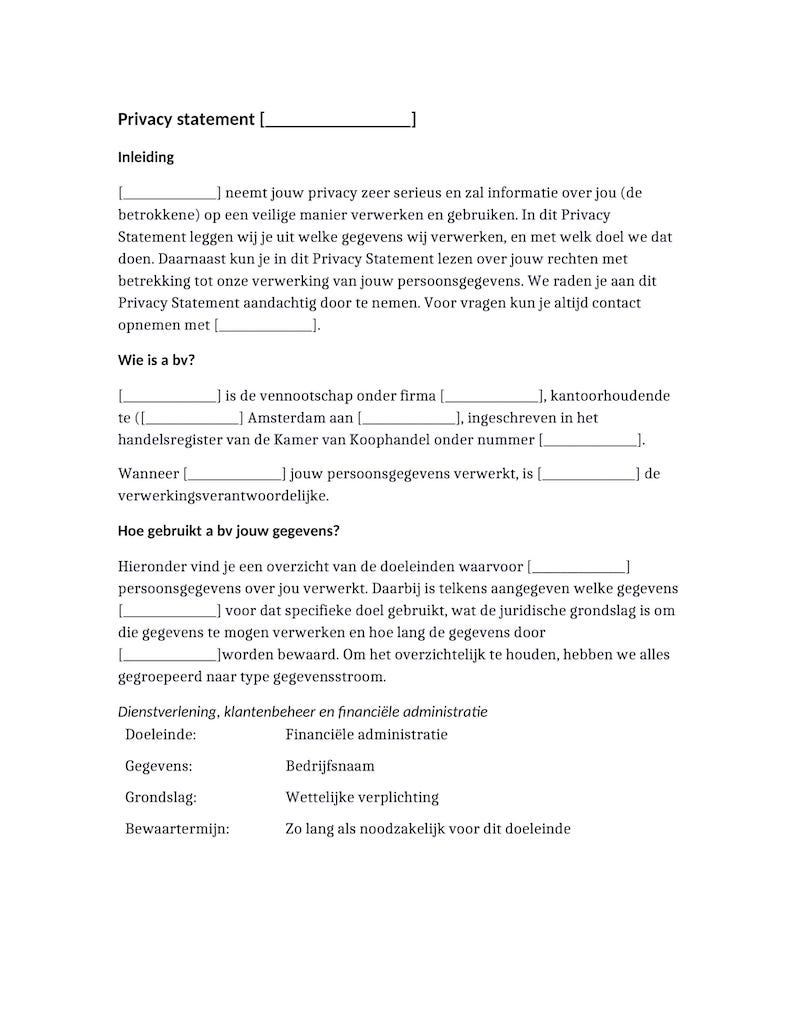Maak zelf een privacy statement - VraagHugo